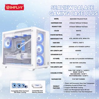 INPLAY Seaview Palace Mini/Plus Gaming Case Tempered Glass Black/ White ...