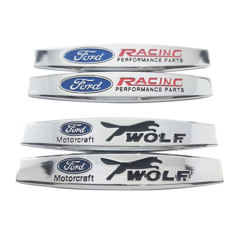 2 X Metal FORD RACING WOLF Logo Car Auto Side Fender Rear Decorative ...