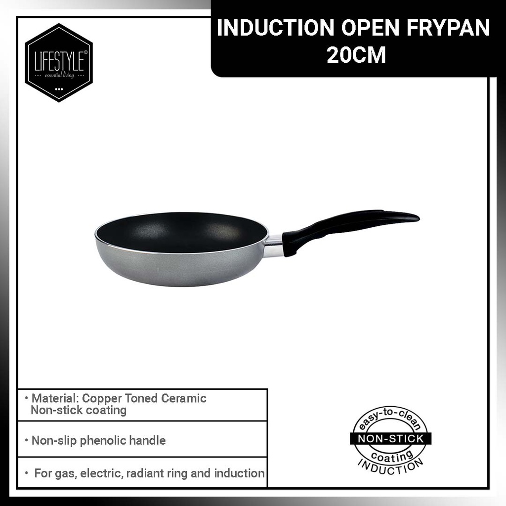 Lifestyle Non-Stick Open Frypan Induction Ready Aluminum Cookware 20Cm ...