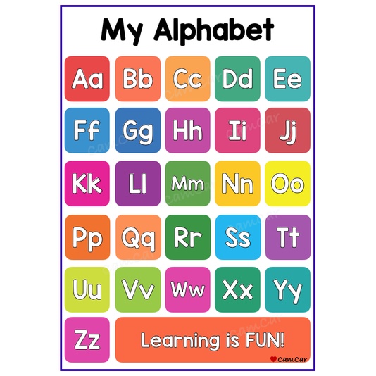 BIG SALE!!! A4 Wall Chart Educational Laminated Alphabet, Shapes ...