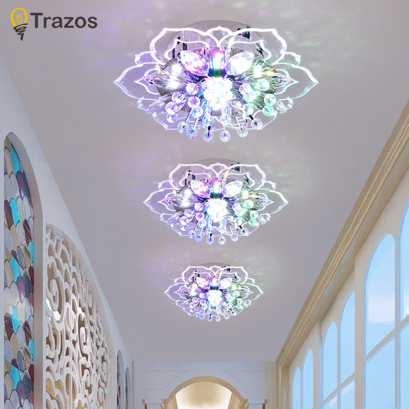 Trazos Led Crystal Ceiling Light Aisle Lamp Luxury Porch Balcony Flower ...