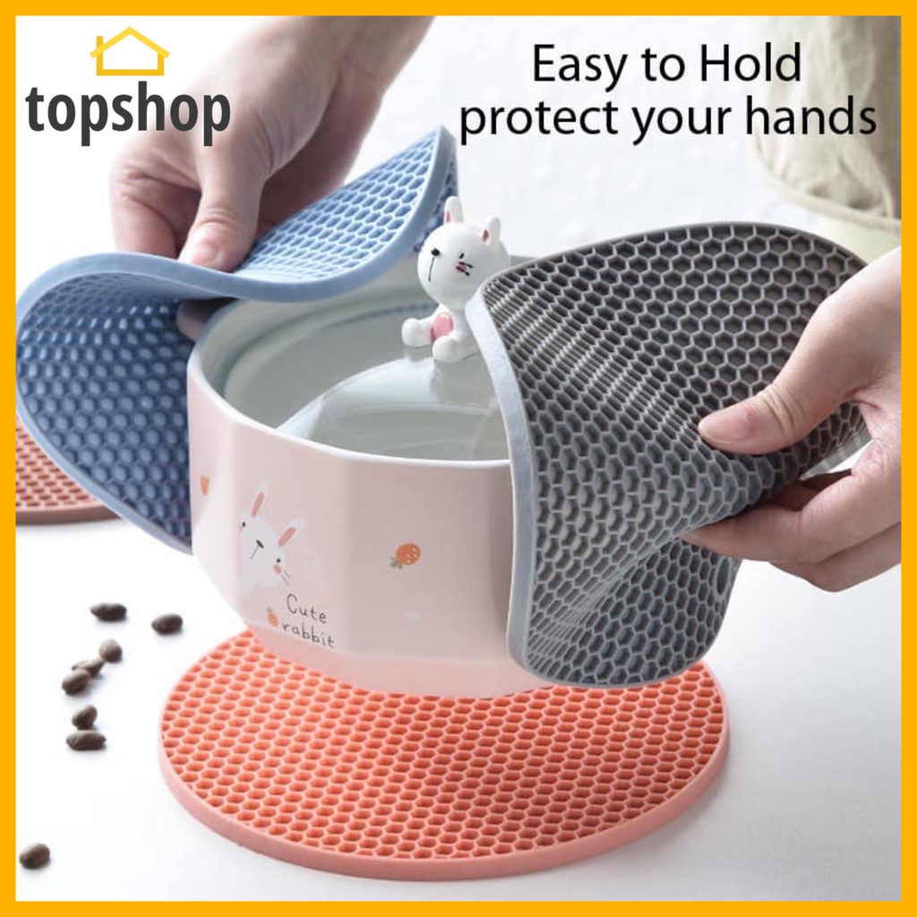 TOPSHOP Round Silicone Insulation Pot Mat Coaster Heat Resistant ...