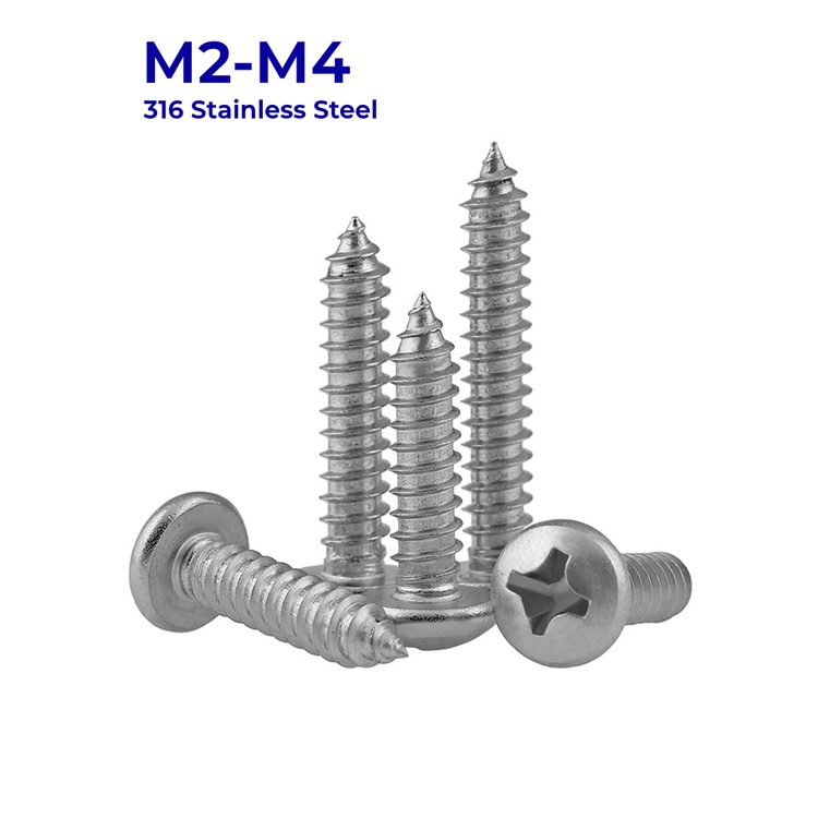 M2 M2.2 M2.3 M2.6 M3 M3.5 M4 316 Stainless Steel Phillips Round Head ...