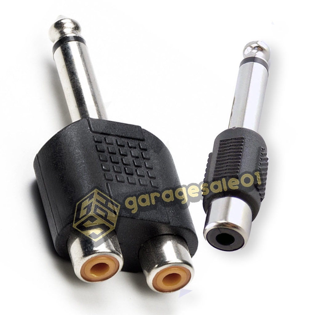 PL-55 to 2 RCA Female and PL-55 to 1 RCA Female Mono Audio Adapter ...
