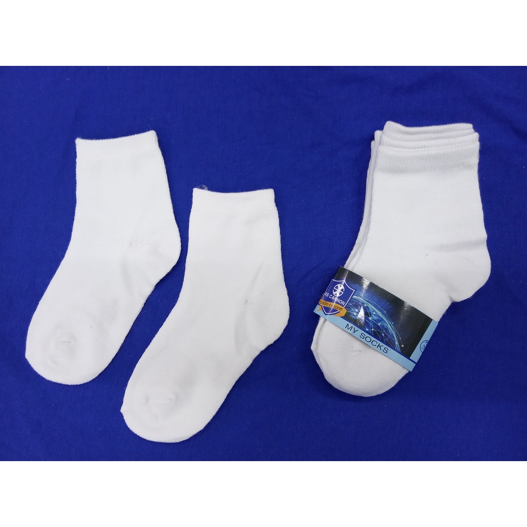 3 Pairs Plain White Socks (31-34) | Shopee Philippines
