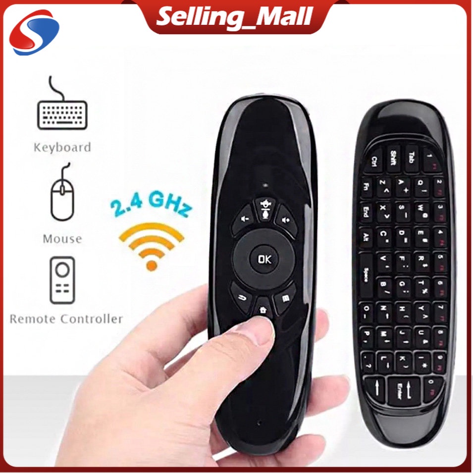 C120 2.4Ghz Portable Wireless Air Mouse With Keyboard Gyroscope Mini ...