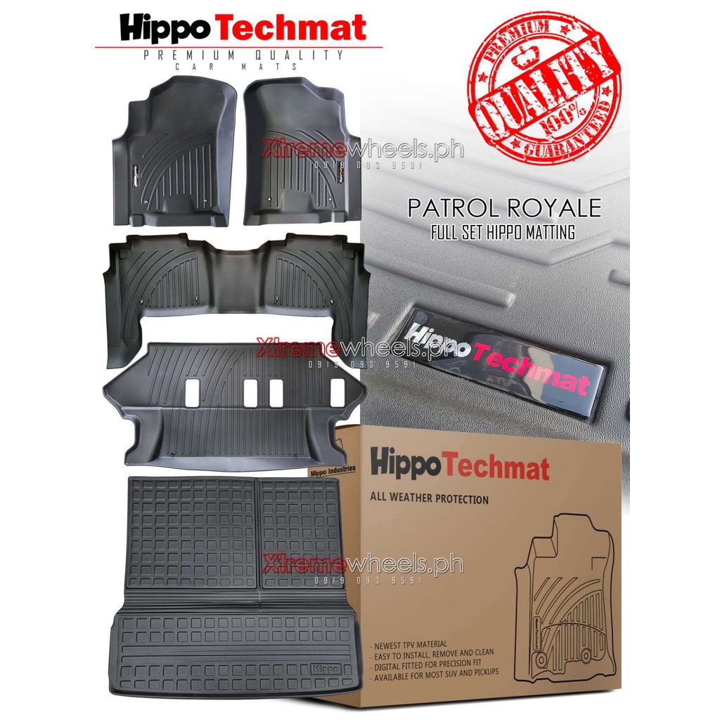 Nissan PATROL ROYALE 2012 to 2025 Hippo Techmat Floor Liner Deep Dish ...
