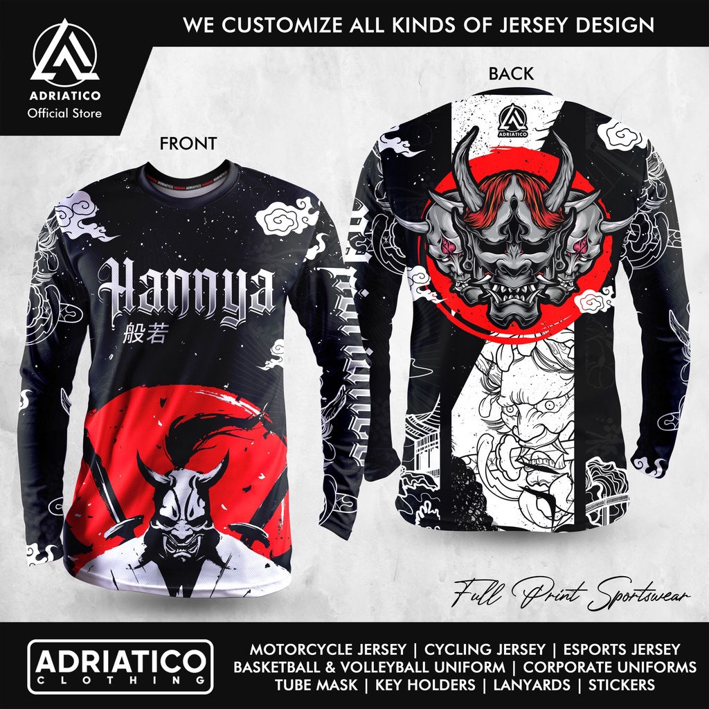 Motor Cycle Jersey Long Sleeve for Men Adriatico "Oni Mask Collection" Motorcycle Riding Jersey ...