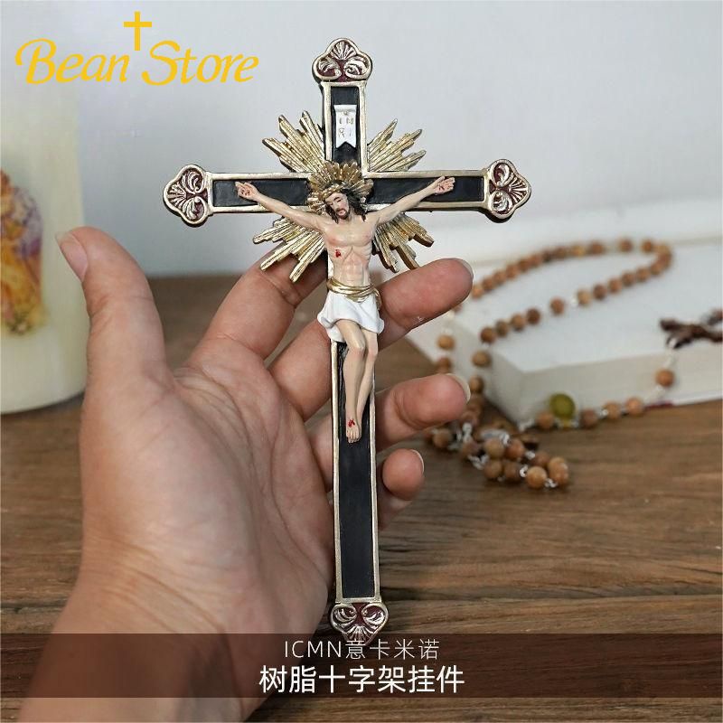 Resin Painted Cross Pendant Handheld Crafts BEAN Italy Imported ...