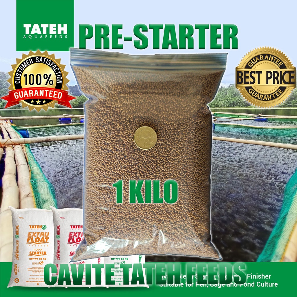 pre starter Floating TATEH Aquafeeds 1KG Tilapia, Hito, Bangus, Koi ...
