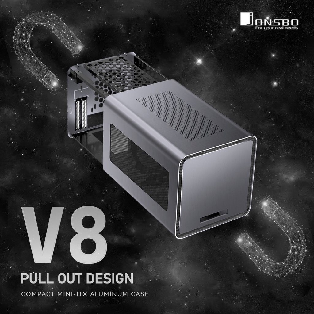 Jonsbo V8 Compact Mini ITX Aluminum PC Case [GRAY] | Shopee Philippines