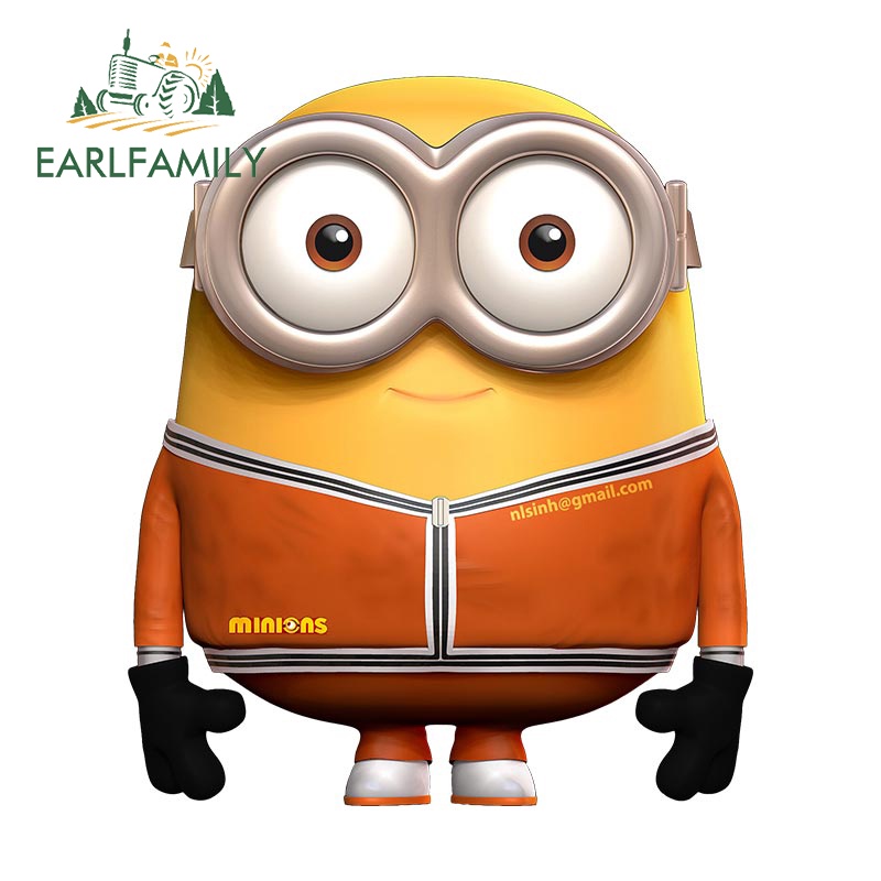 EARLFAMILY 13cm x 11.1cm Bob the Minion Car Stickers Waterproof Cartoon ...