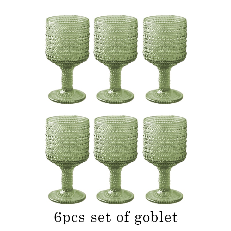 6pcs Modern Embossed Ball Type Goblet Glassware Water Goblet Glass ...