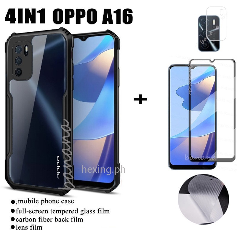 4in1 OPPO A16 anti-fall mobile phone case + A 16 tempered glass film ...