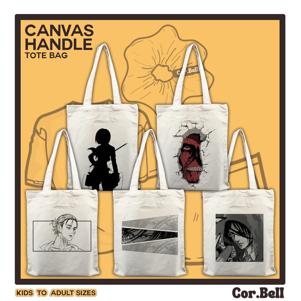 Tote Bag ATTACK ON TITANS AOT Anime Canvas Katsa Korean Bag | Shopee ...