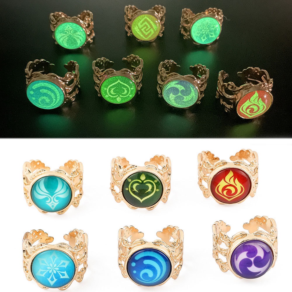 Genshin Impact Ring for Man and Women Character Luminous Rings Raiden ...