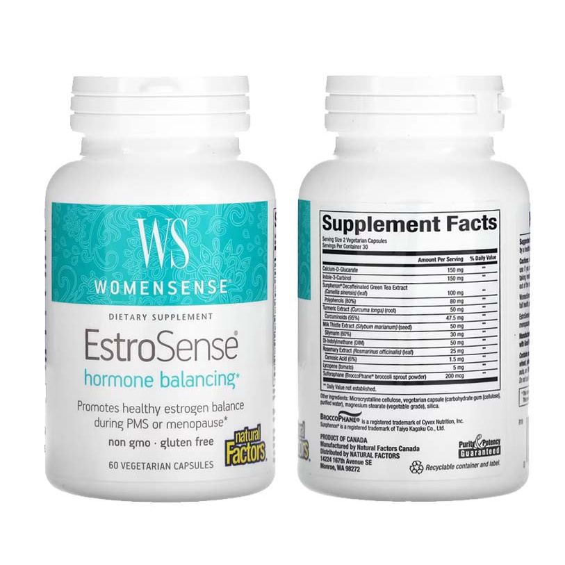 Natural Factors WomenSense EstroSense Hormone Balancing PMS Menopause ...