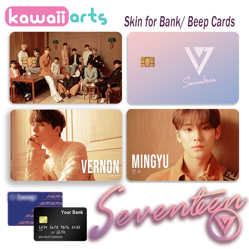 SEVENTEEN - CARD SKIN STICKERS ( ATM / BANK / BEEP / LOYALTY ) KPOP ...