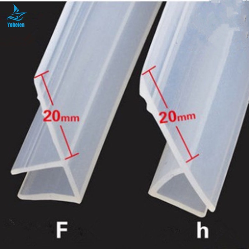2 Meter/lot Widened F/h shape silicone rubber shower room door window ...