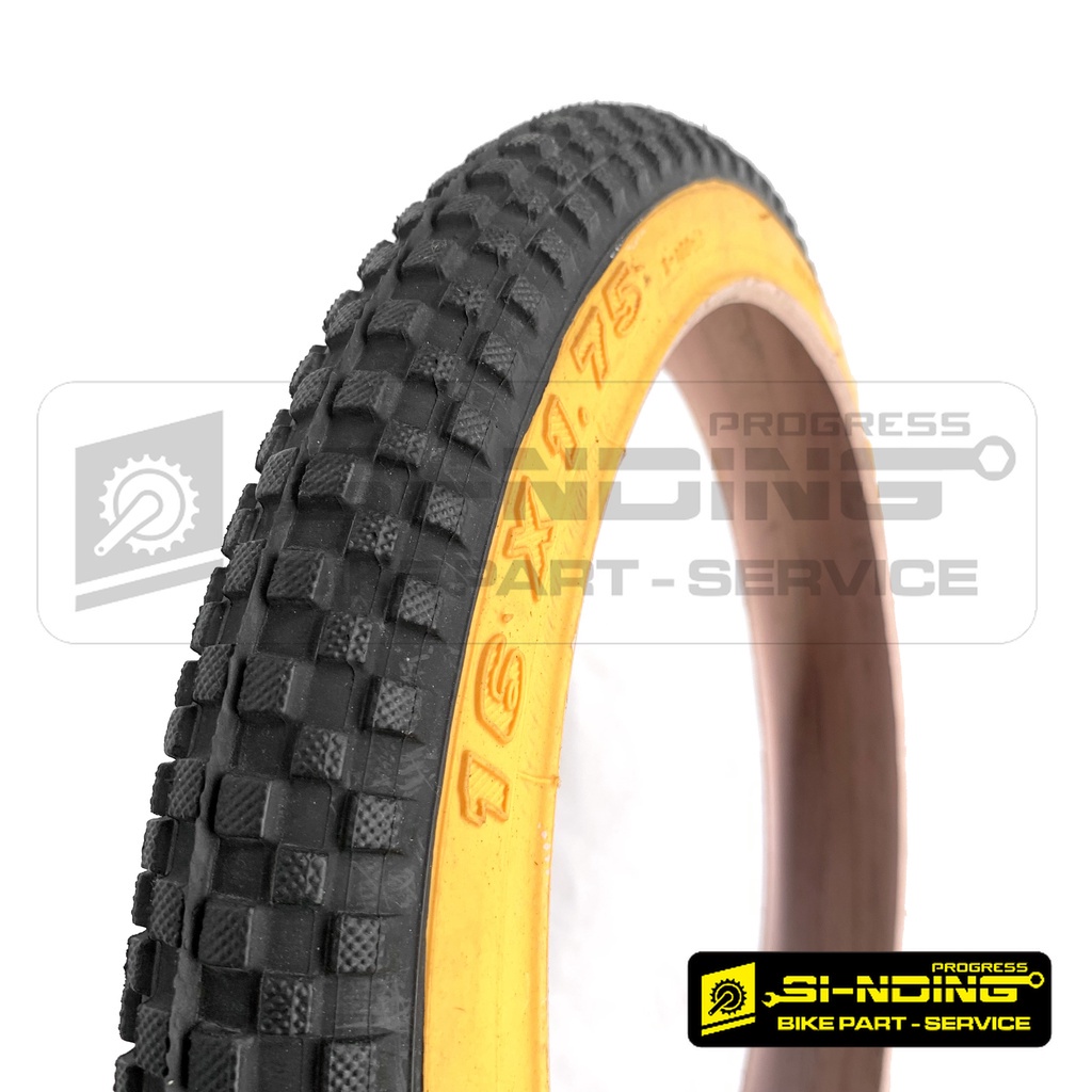 HITAM Swallow Bicycle Outer Tire 16x1.75 S-188 Tanwall Black Brown ...