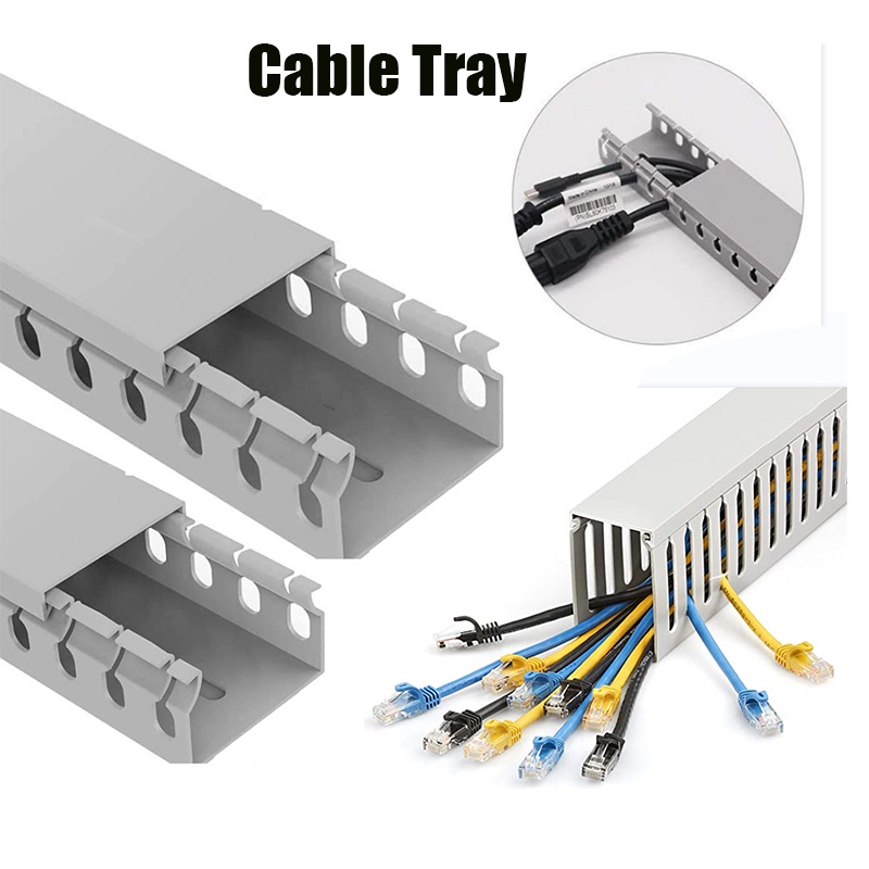PVC Cable Tray 30/50 Open Slot Cable Duct Management Raceway | Shopee Philippines