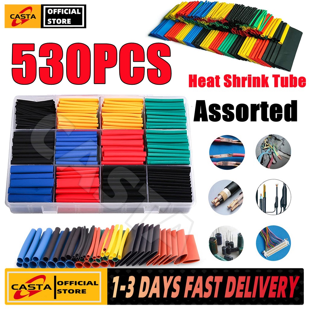 CASTA 530/328/164PCS Heat Shrink Tubing Tube Tubing Insulation Isolation Set For Electrical Wire ...