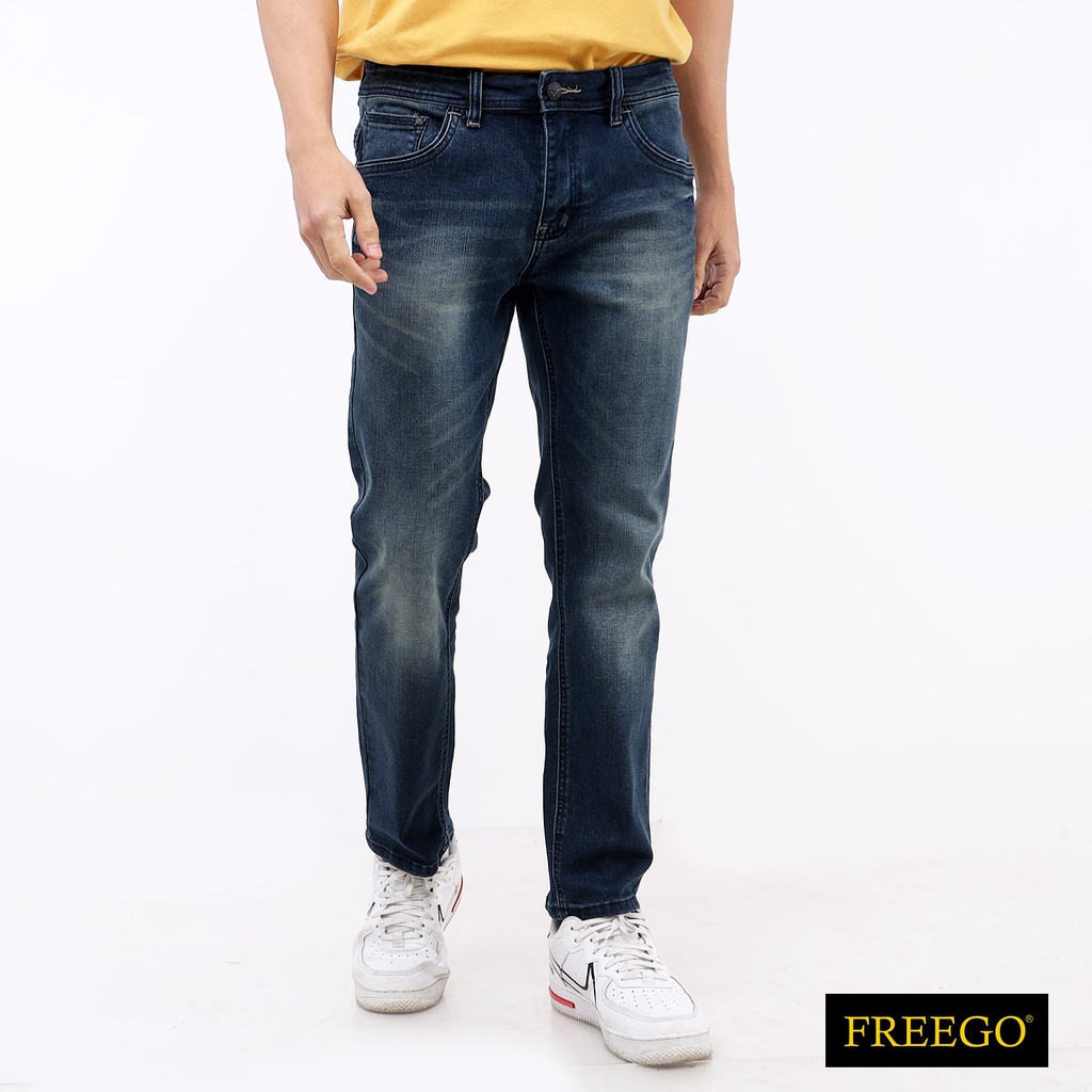 Freego Mens Denim Long Pants Slim Tapered Fit Stretch GSB23-0010 ...