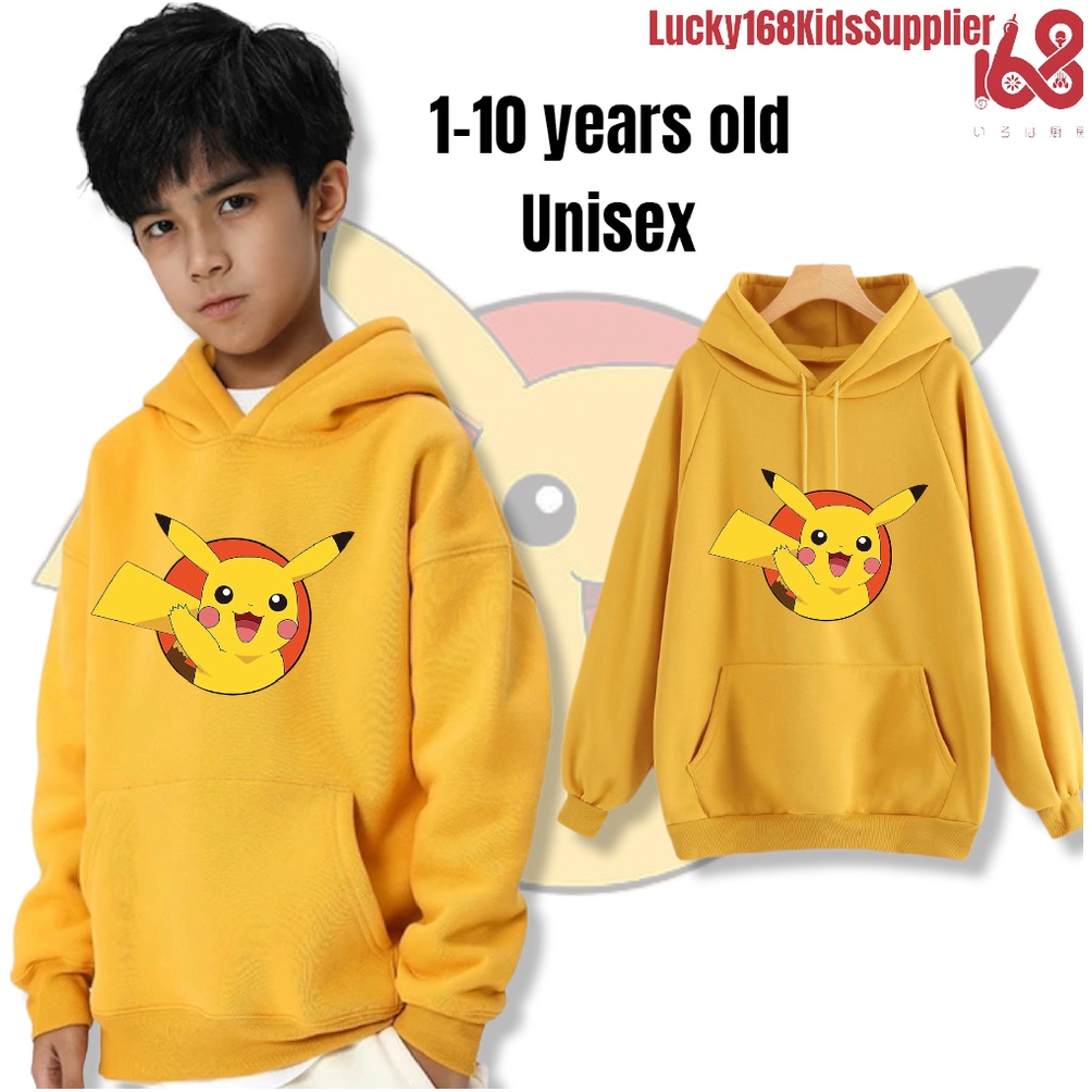 8COLORS POKEMON PIKACHU KIDS HOODIE JACKEKT 1-10 Y/O BOYS GIRLS BABY ...