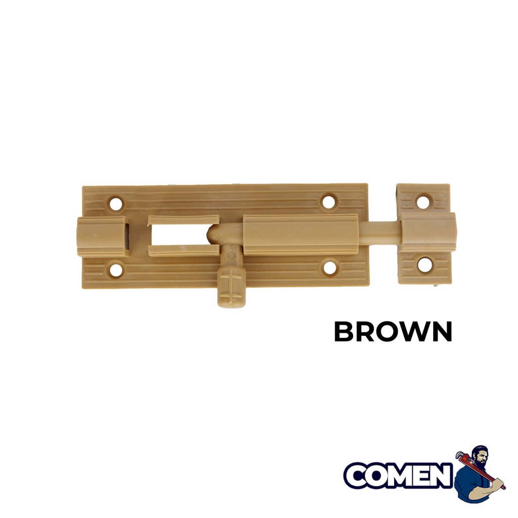 COMEN PVC Tower Bolt Toilet Bathroom Fitting Room Plastic Door Latch ...