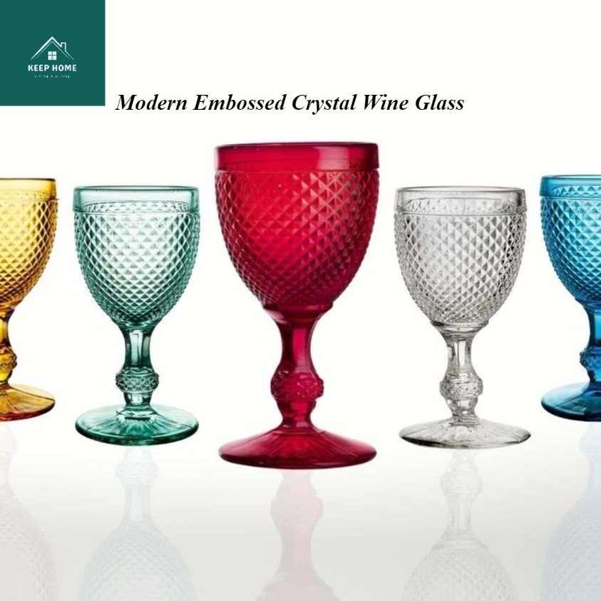 Keep Home 6pcsSet Water Goblet Pineapple Embossed Glassware Glass ...
