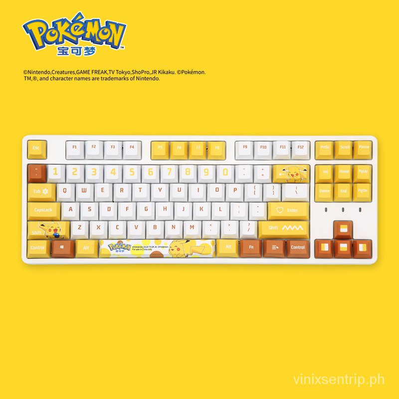 Ai Shi FE 87 baokemeng POKEMON 2022 Pikachu theme custom keyboard 87 ...