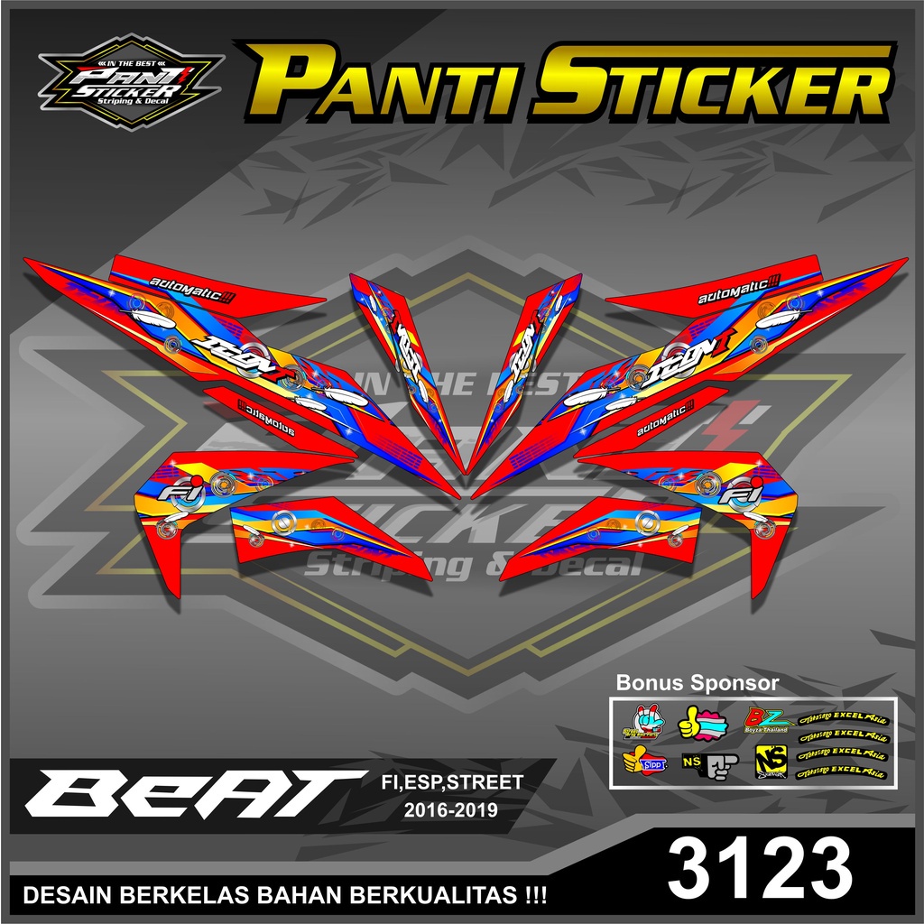 A3123 Sticker Striping Beat fi esp streat 2016-2019 List of semi full ...