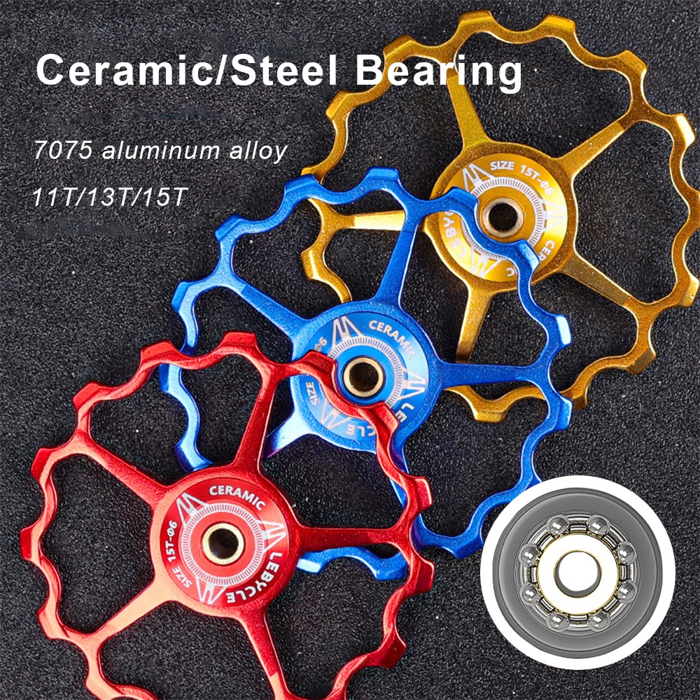 MTB Mountain Bike Road Bike Ceramic Pulley Rear Derailleur Guide 9T 11T 13T 15T Metal Bearing ...