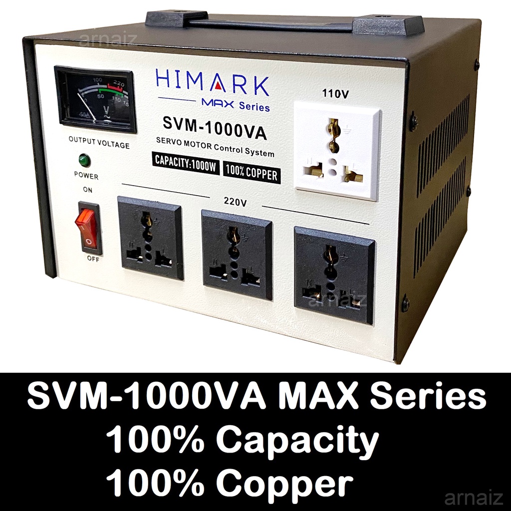Himark 1000W AVR Automatic Voltage Regulator 1000VA Servo Motor Type ...