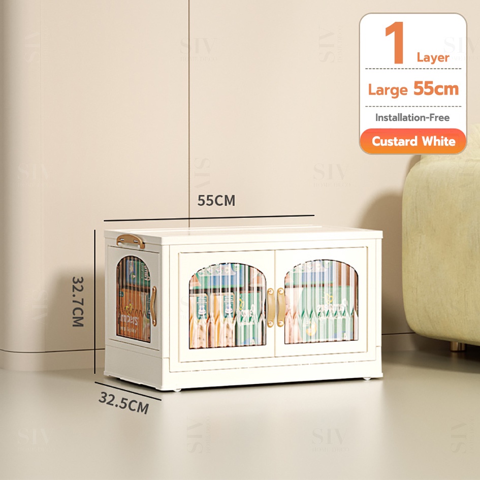 SIV Foldable Storage Box Organizer Folding Plastic Clothes Cabinet ...