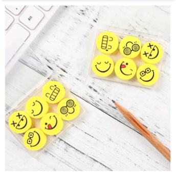 HCH Smiley Emoji Eraser School Supplies ( 6pcs mini eraser/pack ...
