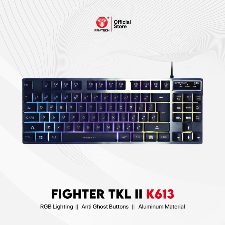 Fantech FIGHTER II K613 TKL Keyboard RGB Membrane Gaming | Shopee ...