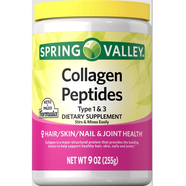 Spring Valley Collagen Peptides Type 1 & 3 255g | Shopee Philippines