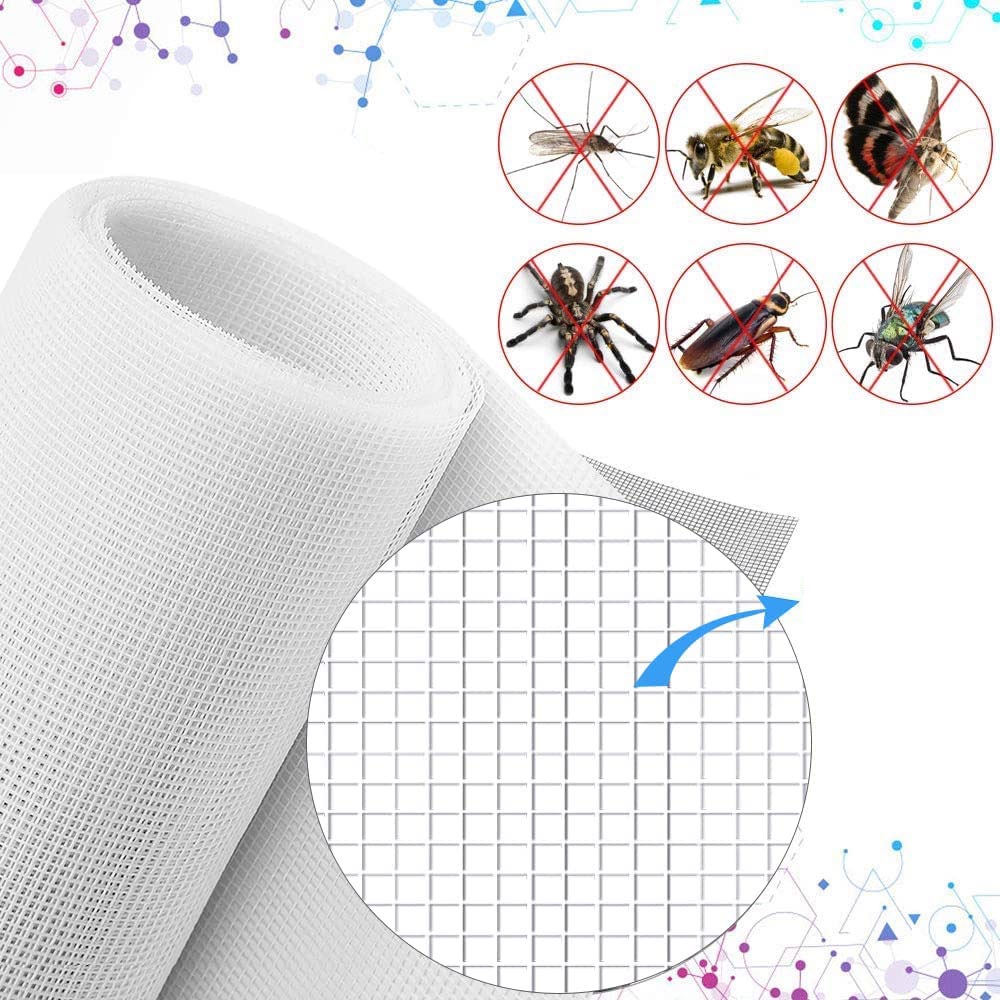 White Window Mesh Insect Screen Durable Anti Mosquito Net Curtains For ...