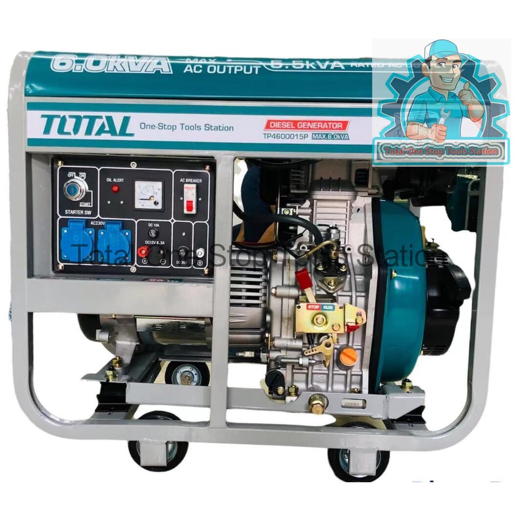 TOTAL DIESEL GENERATOR 9HP Premium Industrial TOOLS TP4600015P | Shopee ...