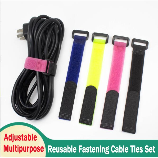 Reusable Fastening Cable Straps and Cable Ties Set, Adjustable Multi ...