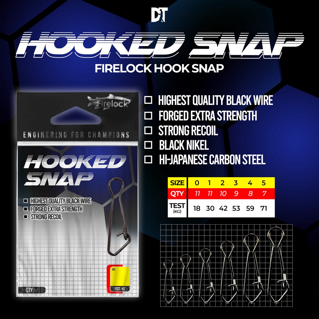 Firelock Hooked Snap Stainless Steel Fishing Pin Size 00 0 1 2 3 4 5 ...