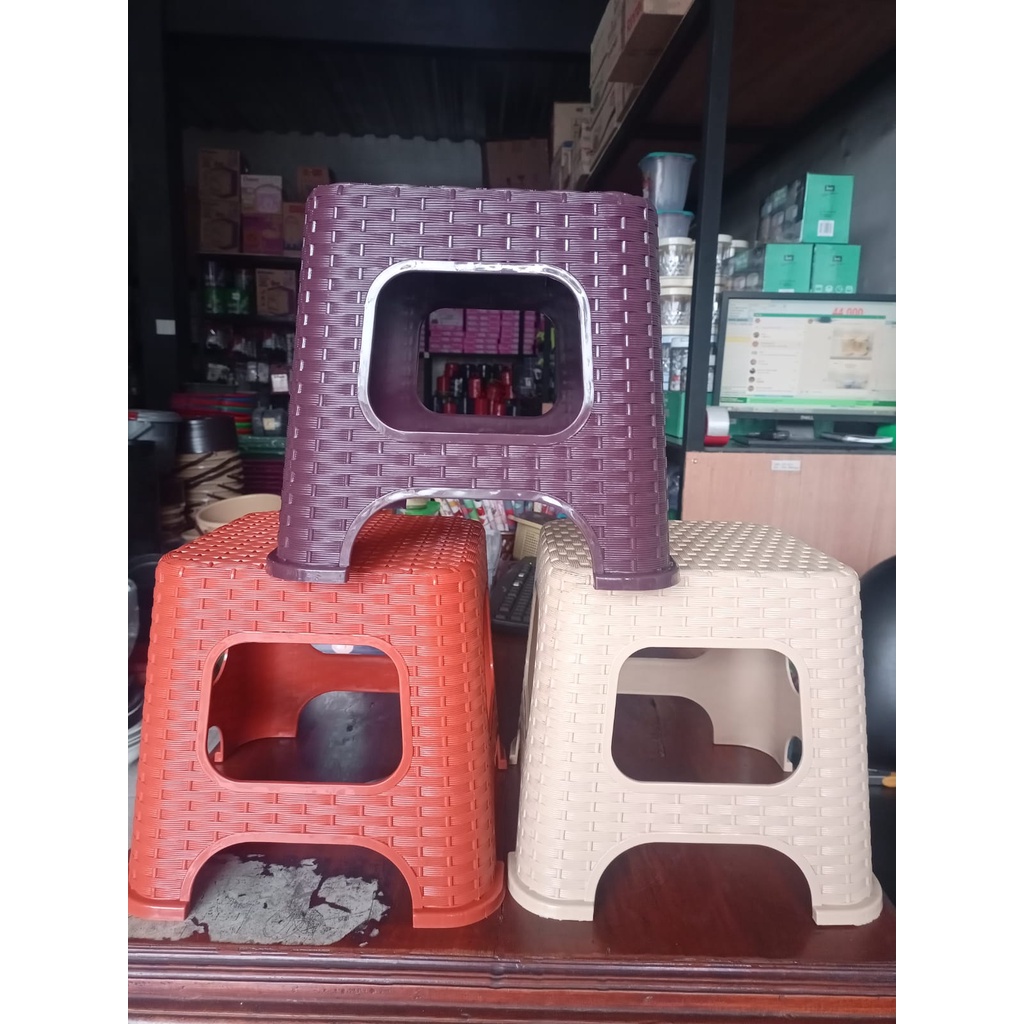 Rattan Squat Chair/Small Bench/Short Leg Chair/Kitchen Chair | Shopee ...