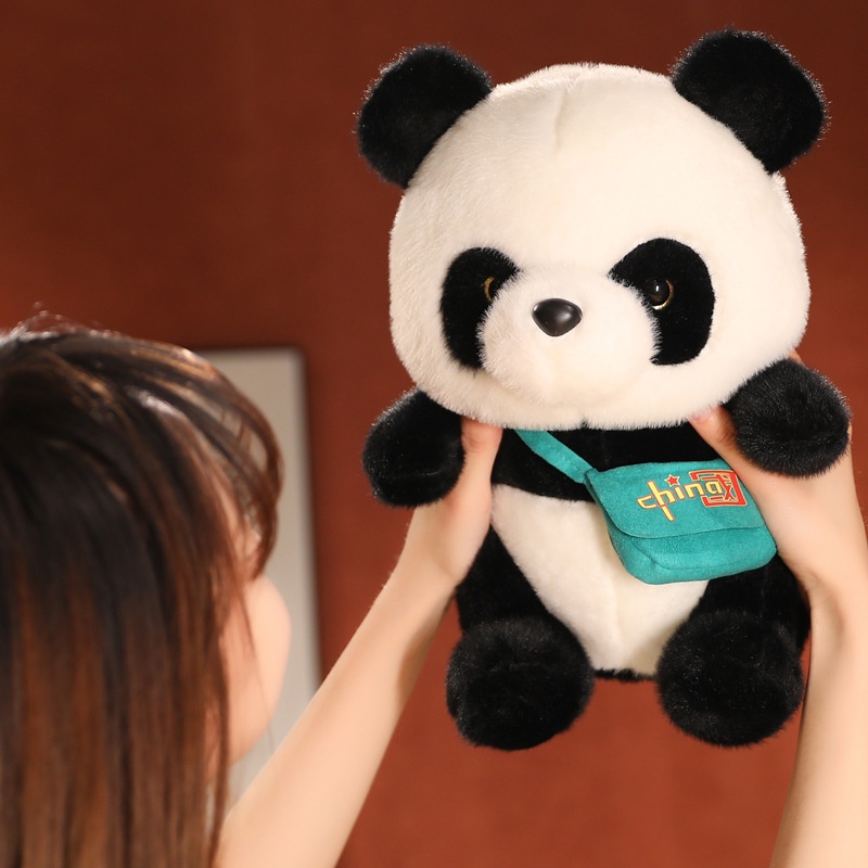 Panda doll plush toy small backpack panda doll children's birthday gift ...