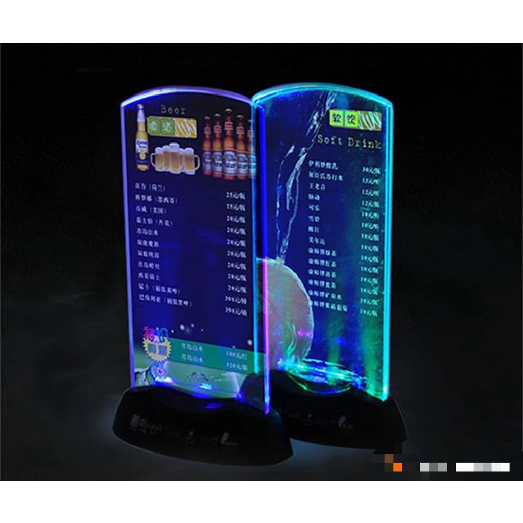 Colorful Gradient Menu Display Card LED Frame with Poster , Plastic ...