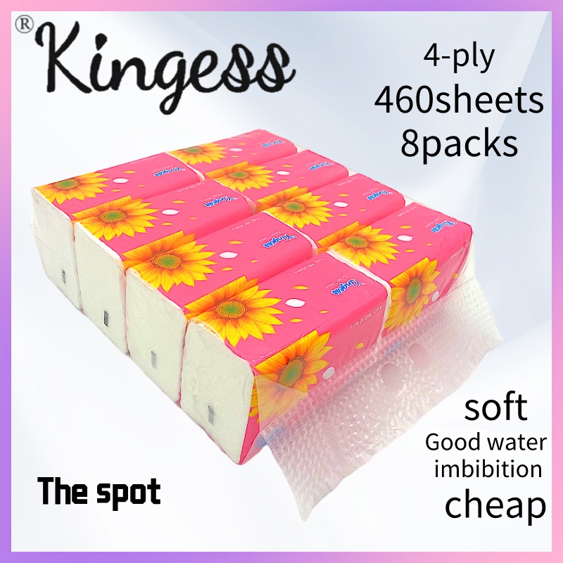 Kingess Facial Tissue 4Ply 460Sheets 8Pcs Inter-Folded Product Speci ...
