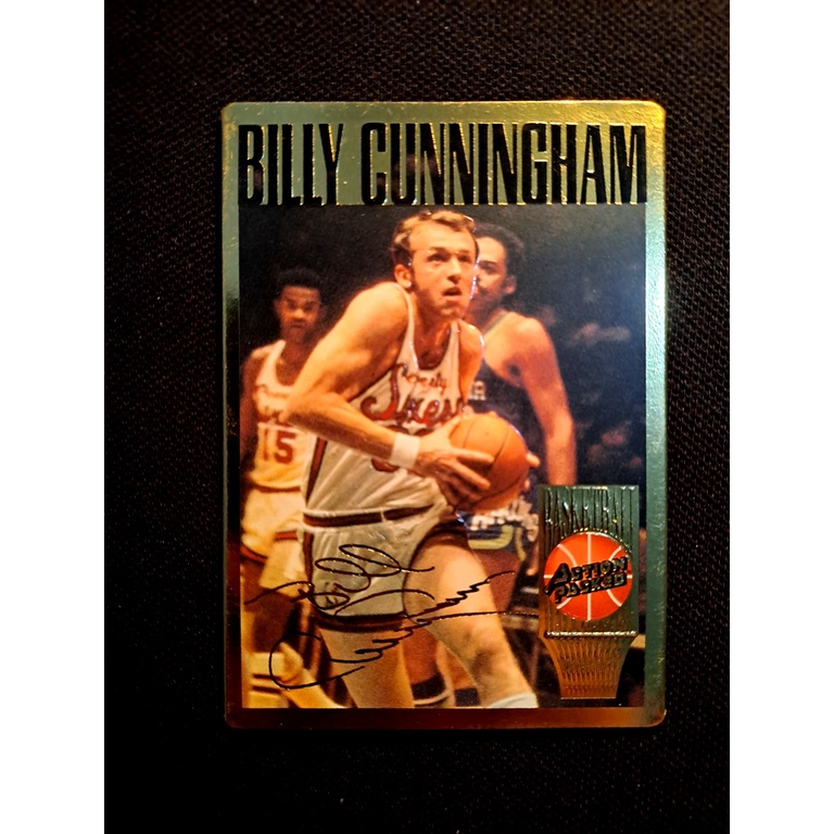 Billie Cunningham Legend Hall of Fame Gold Facsimile Autograph Action ...