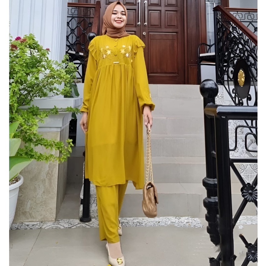 Lilona One Set Muslim Pants Suits Matt Moslem Airflow Plain Basic ...