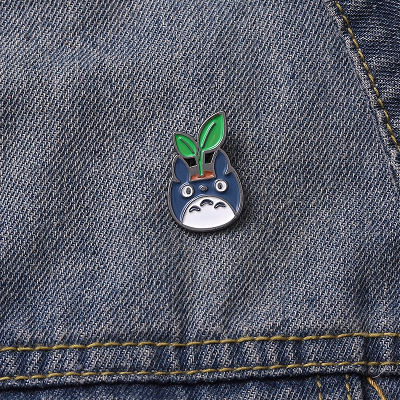 Cartoon Anime Collection Lapel Pin Cute Totoro Potted Brooch Gift for ...