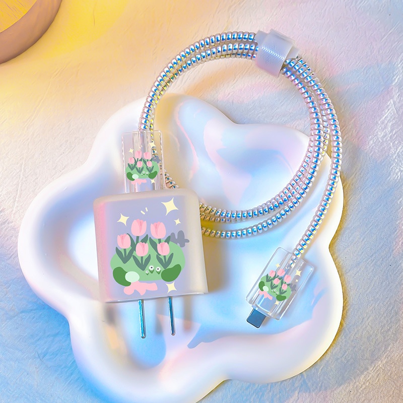 18/20W Charger Protector Set Matte TPU Charger Case Charging Cable ...